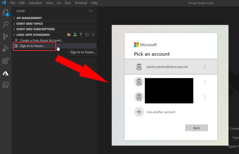 Sign in to Azure using different accounts from Visual Studio Code ...