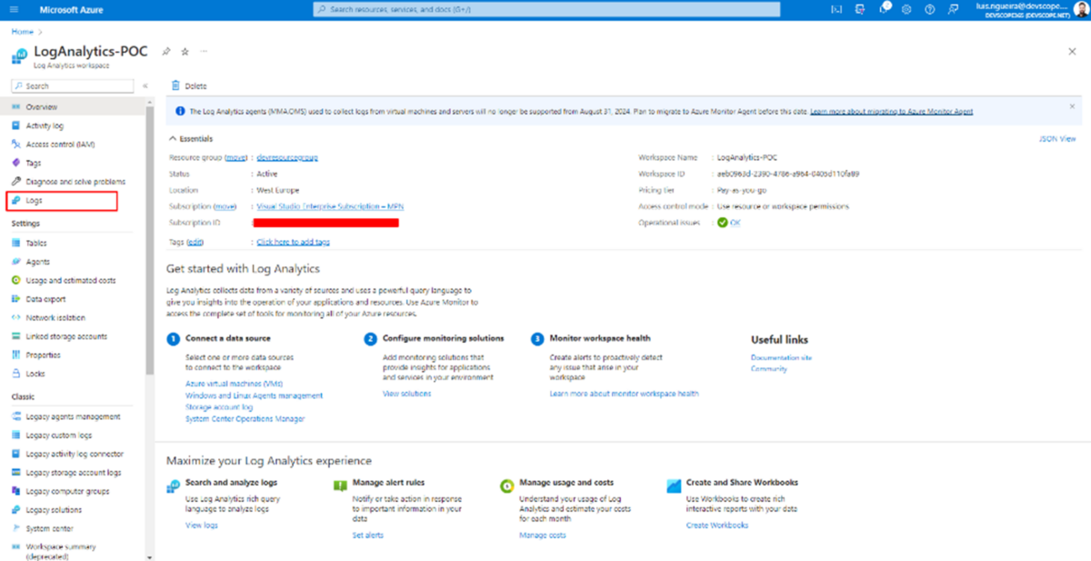 Send Log Analytics Query Reports with Logic App Consumption