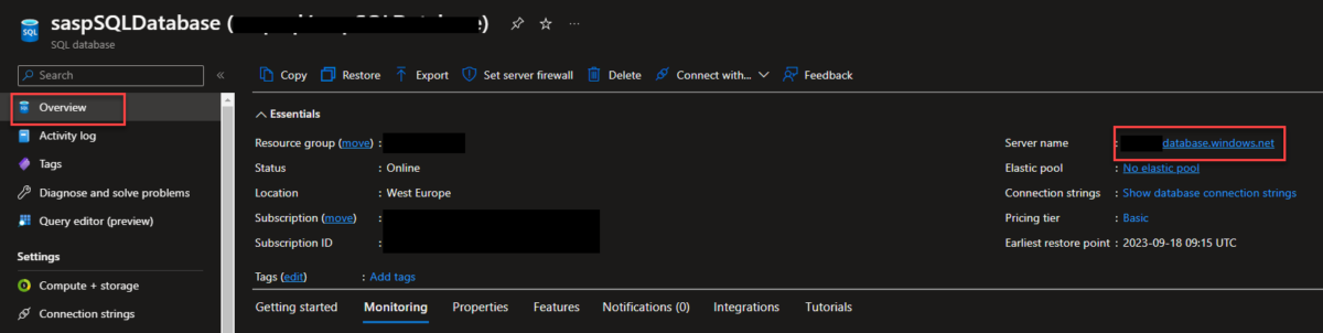 Note to myself: How to reset the Azure SQL Server admin account ...