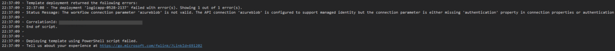 Logic App Consumption deployment error: API connection is configured to ... Logic App Consumption deployment error: API connection is configured to ...
