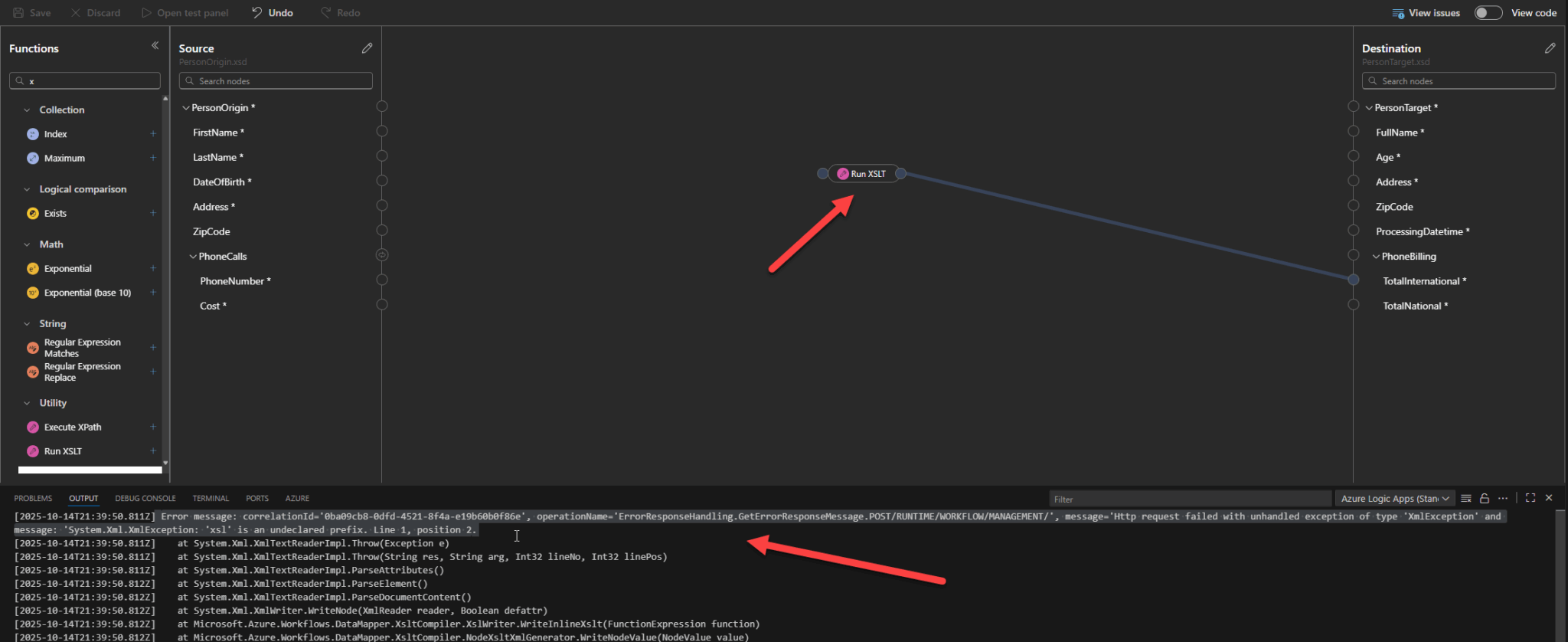 Logic App Data Mapper Error: 'xsl' is an undeclared prefix – SANDRO PEREIRA BIZTALK BLOG